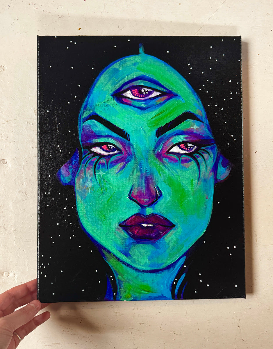 'Jaded' Original Acrylic Painting | Andi Astra – Spooky Girl