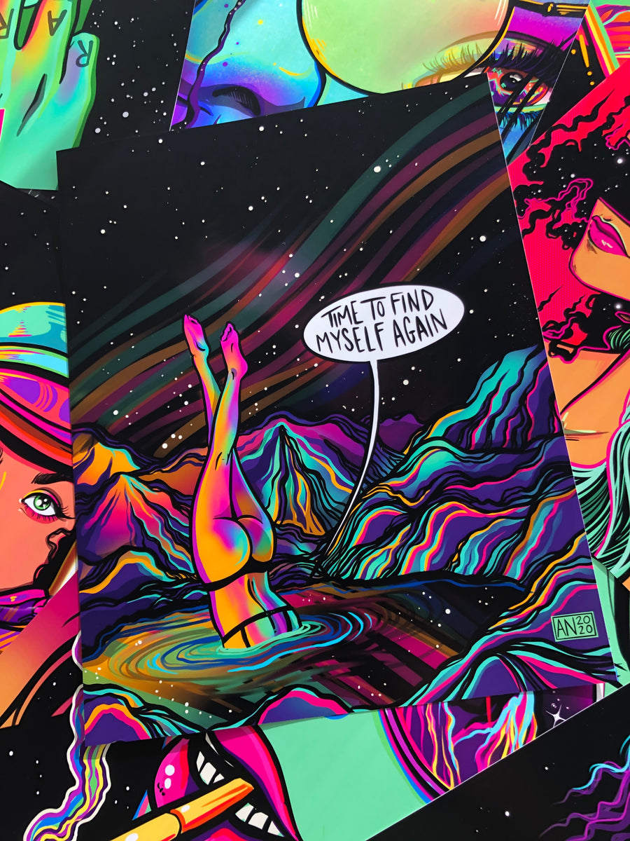 Diving Deep Poster Print - Spooky Girl Art