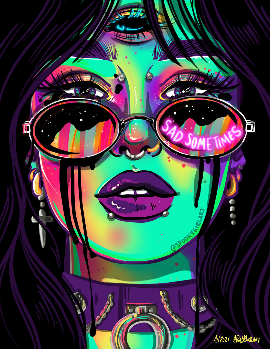 Sad Sometimes Poster Prints - Spooky Girl Art
